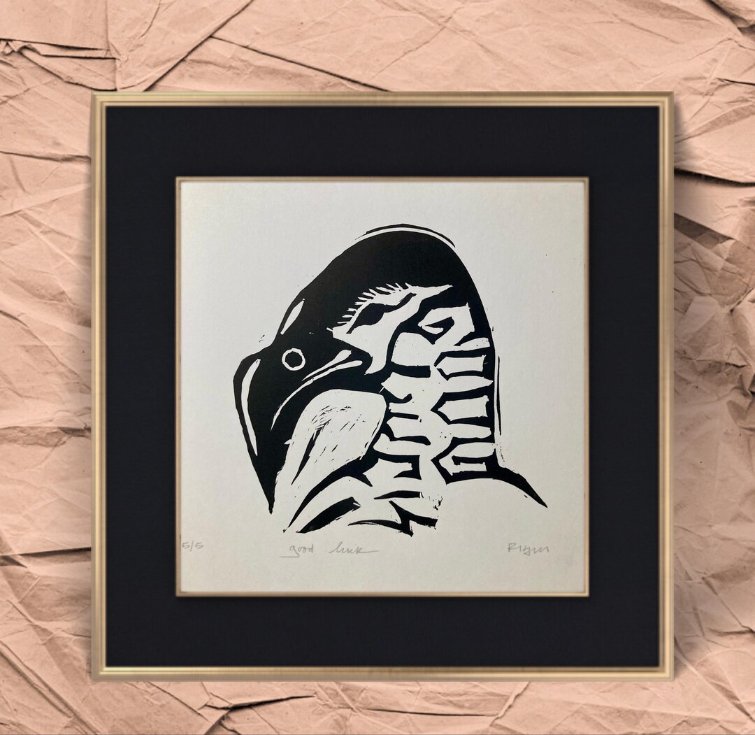 Albatross Linocut Print: Handmade Relief Print for Interior Design - Etsy