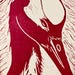 Red-crowned Crane Linocut Print: Hand-carved Bird Art - Etsy