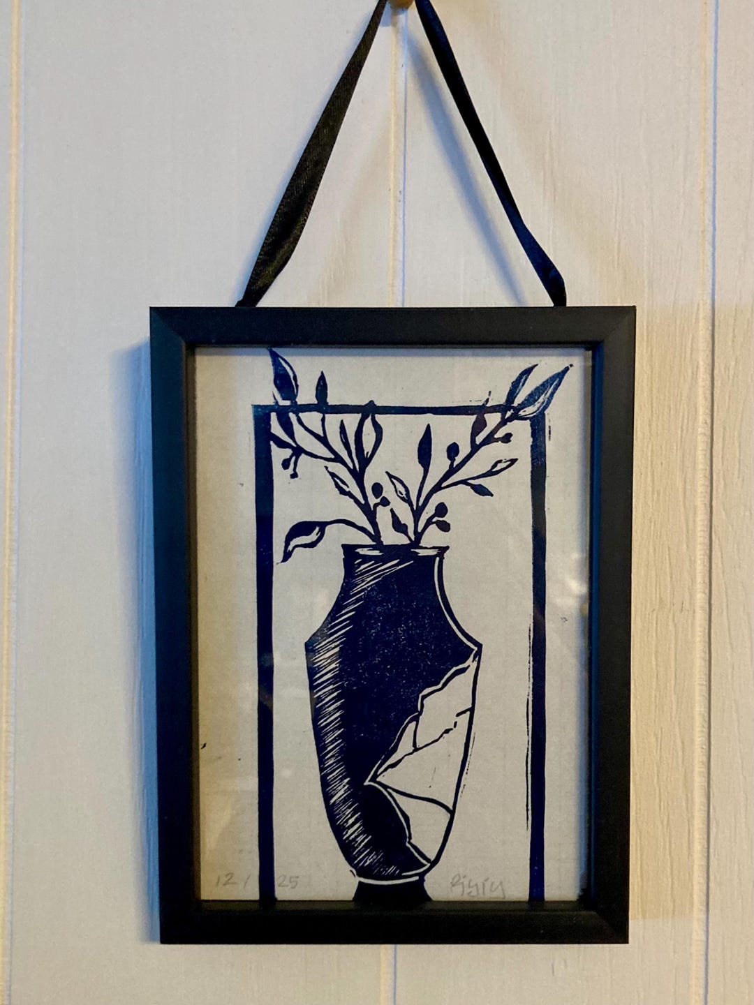 Linocut Relief Print | Hand-carved Botanical Art Print | Unique Wall ...