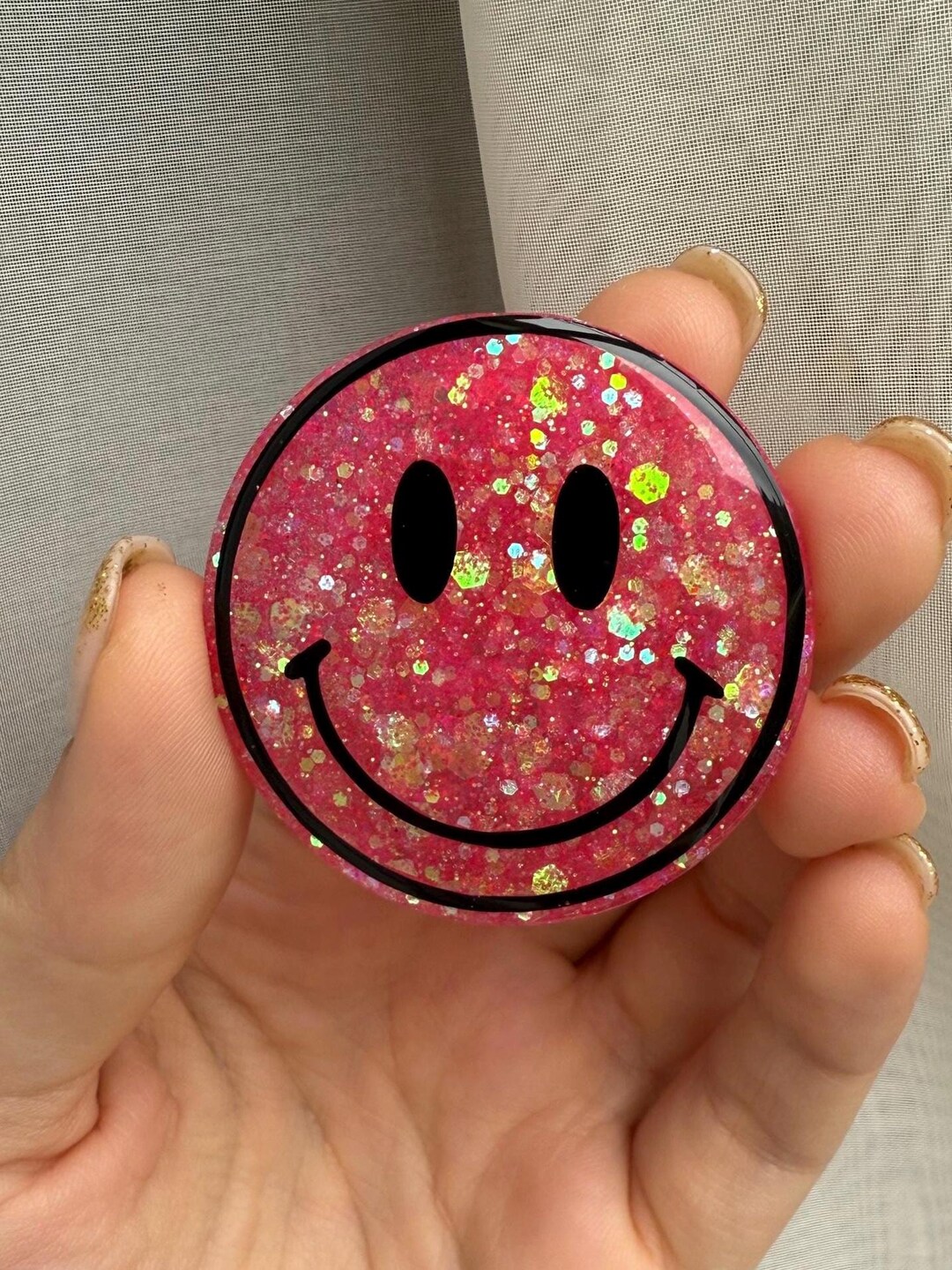 Pink Smiley Face Reel Cute and Custom Retractable ID Holders for Nurses ...
