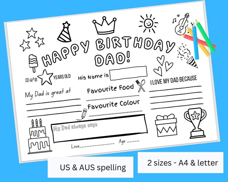 Happy Birthday Dad Coloring Page, Happy Birthday Dad Card, All About ...