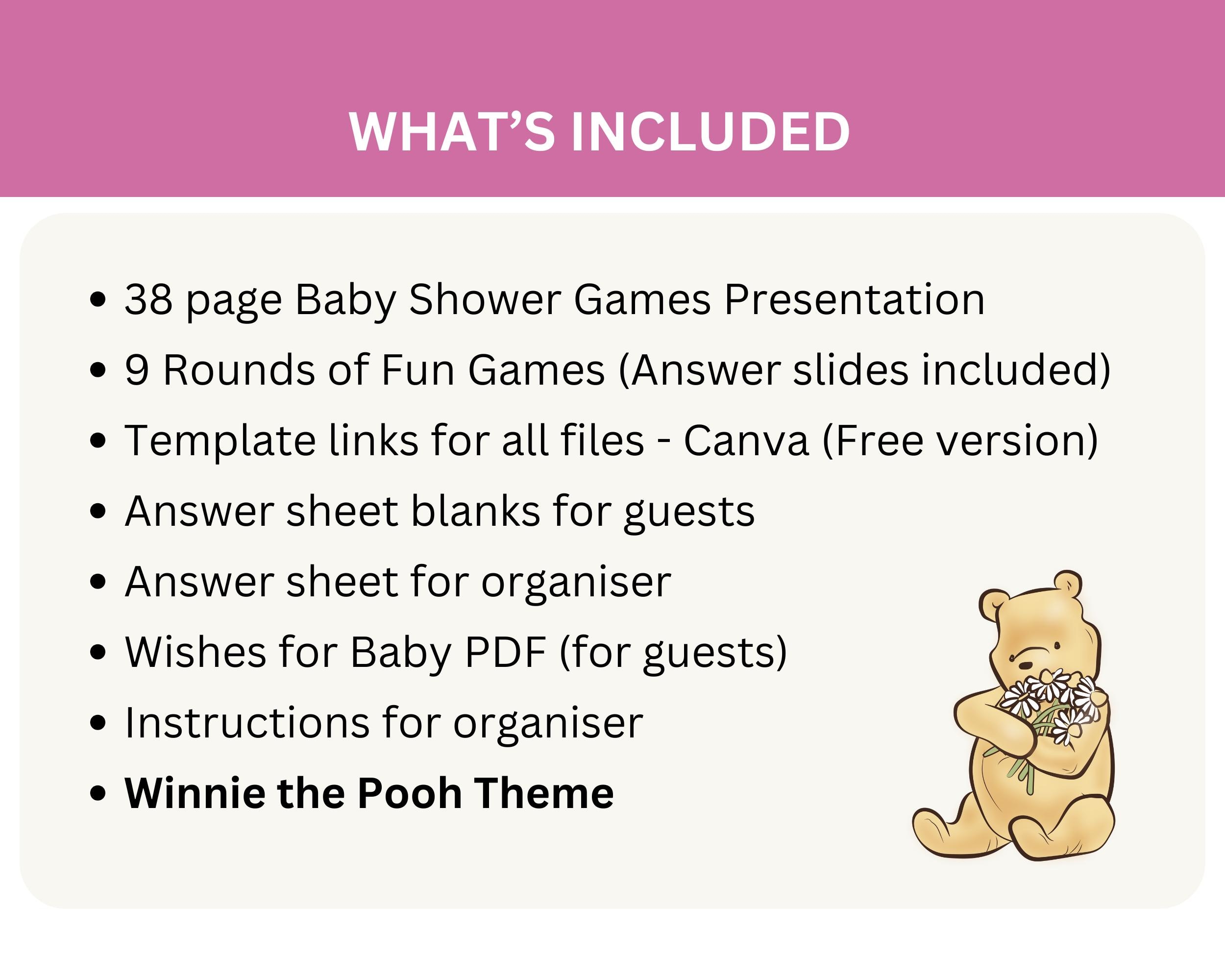 Virtual Baby Shower Games, Virtual Baby Shower, Baby Shower Games Canva ...