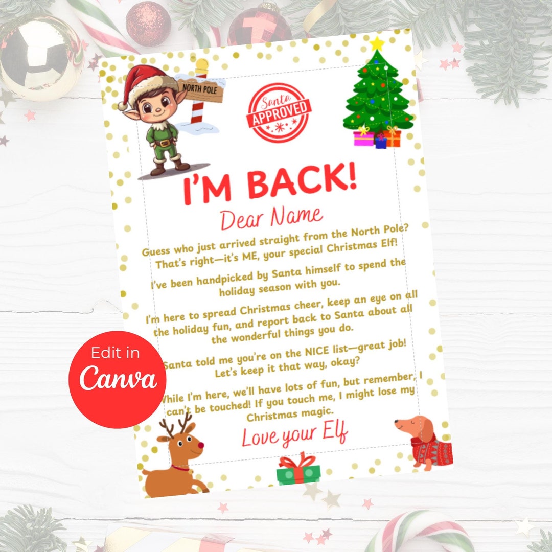 Elf Arrival Letter, New Elf Arrival Letter, First Time Elf Introduction ...
