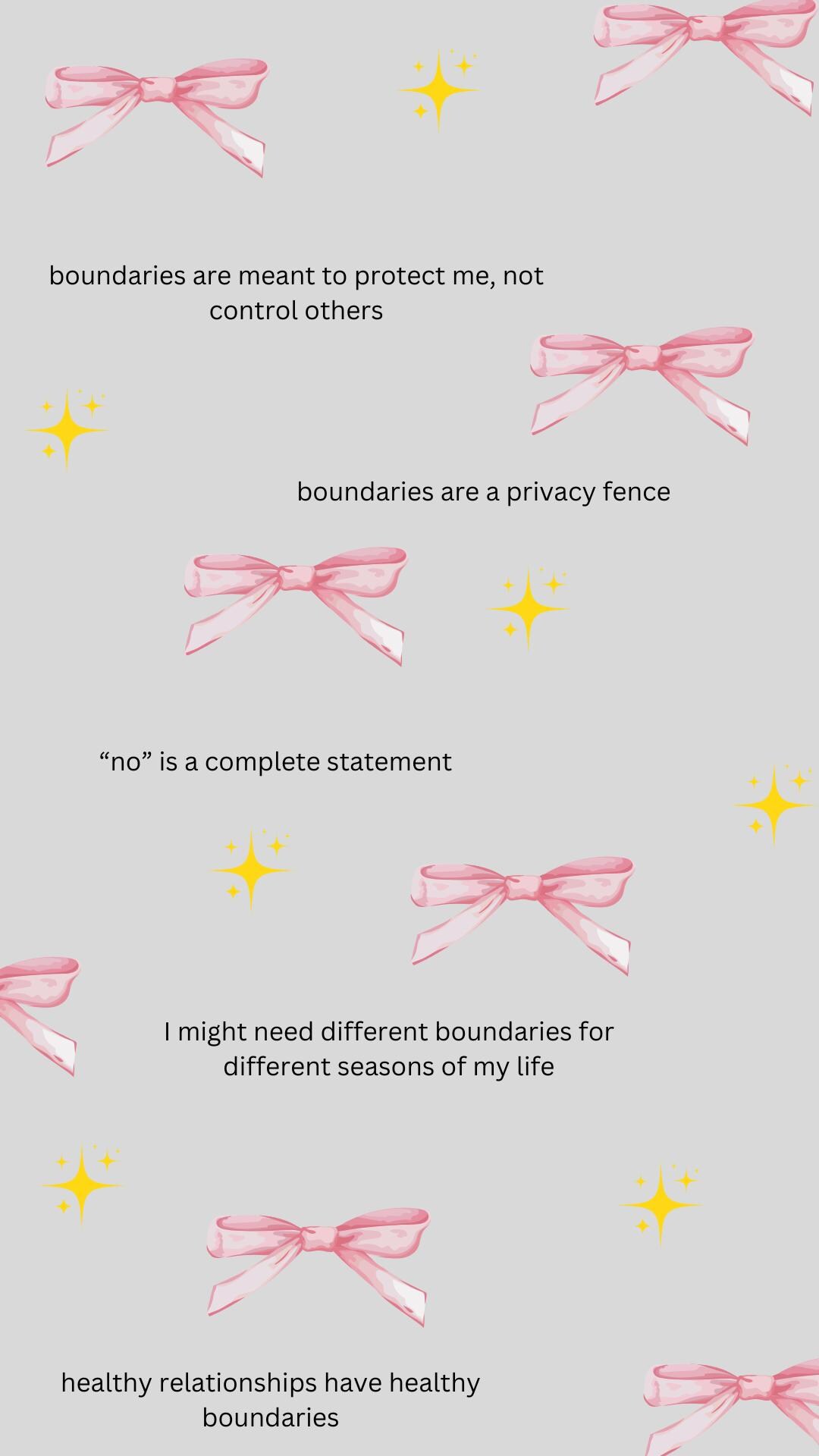 Boundary Reminder Phone Wallpaper (pink Bow Edition) - Etsy