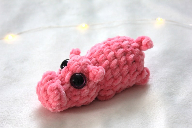 Mini Crochet Hippo Plush - Various Colors, Amigurumi Hippo Stuffed ...