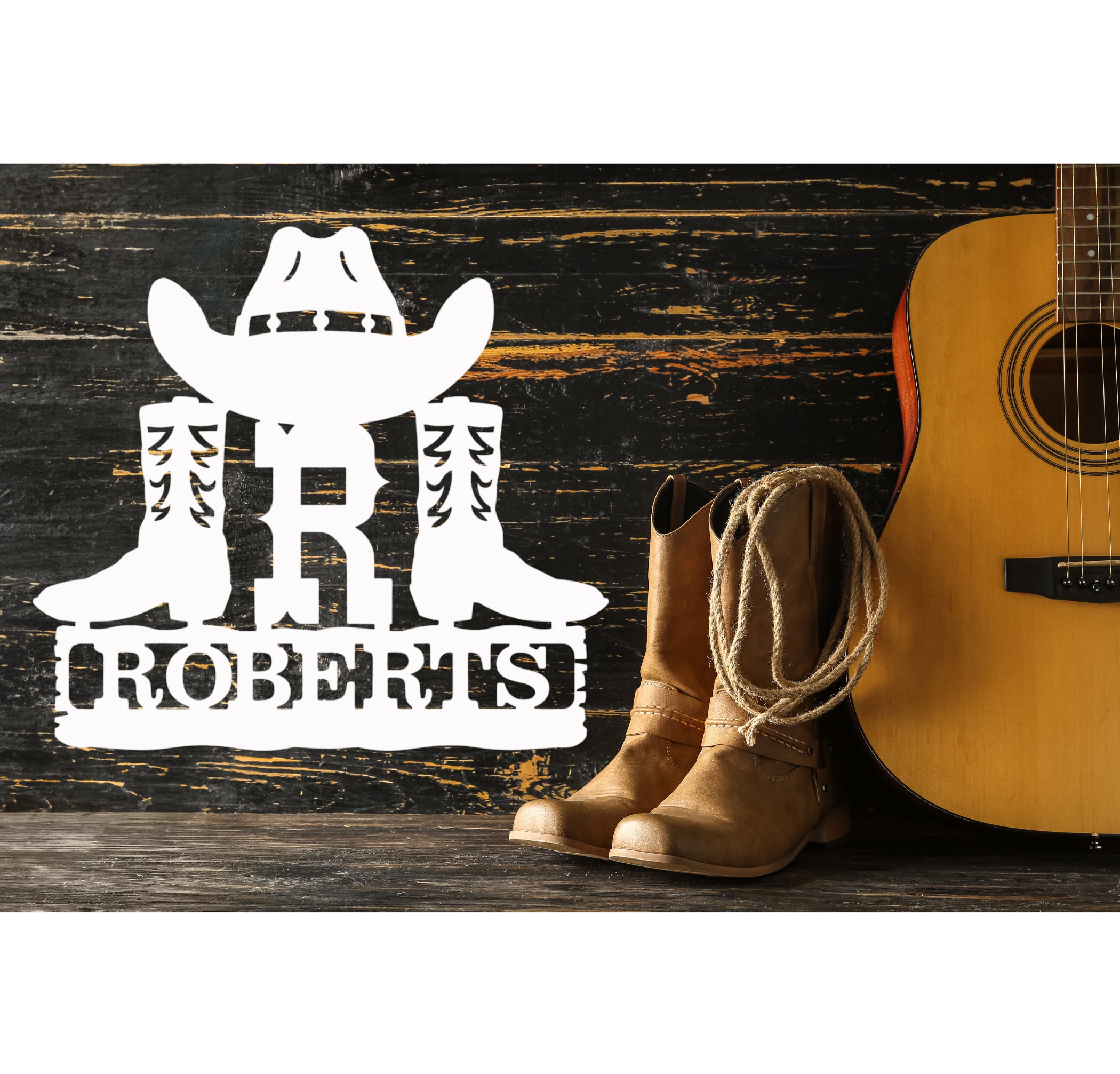 Western Themed Monogram, Cowboy Metal Sign, Cowgirl Metal Sign ...