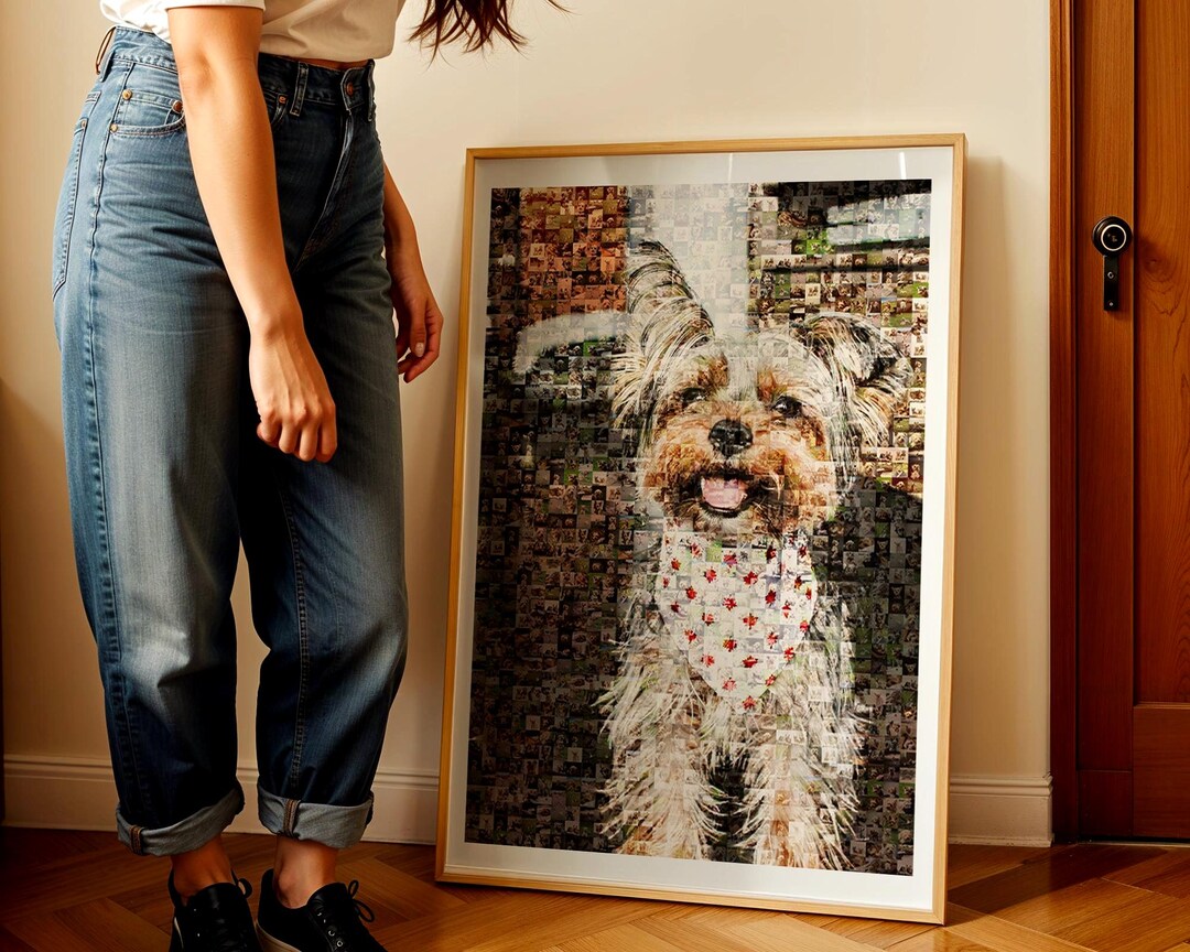 Custom Yorkie Photo Collage: Pet Memorial Gift - Etsy