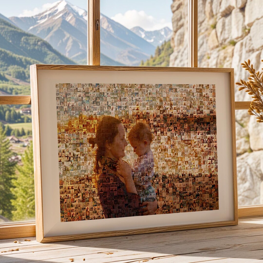 Custom Photo Mosaic Poster: Unique Mother's Day Family Keepsake - Etsy