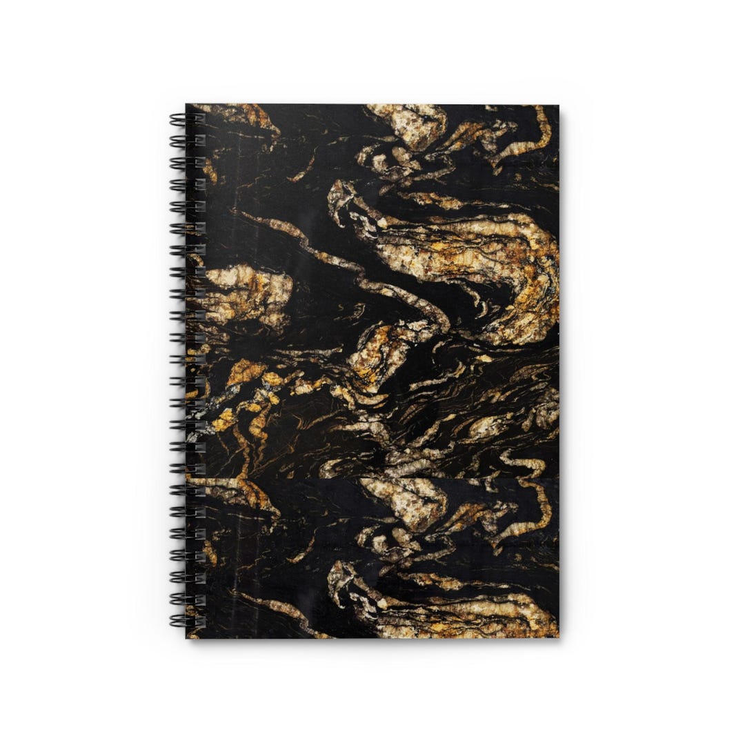 Black Marble Spiral Notebook: Elegant Ruled Journal for Writers - Etsy