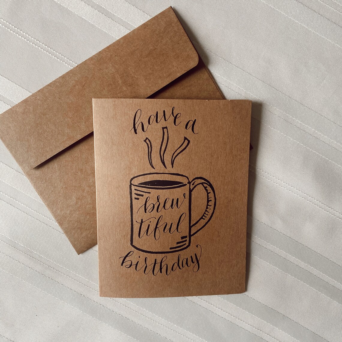 Have a Brew-tiful Birthday Card, Cute Coffee Greeting Card, Unique ...