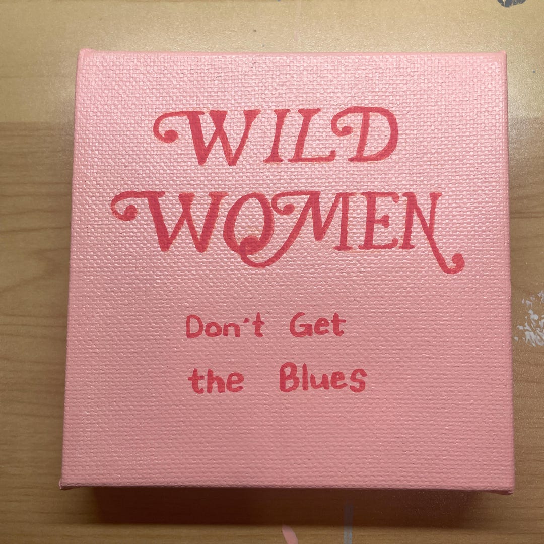Hand Painted Square Sign Saying Mitski Lyric: Wild Women Don't Get the ...
