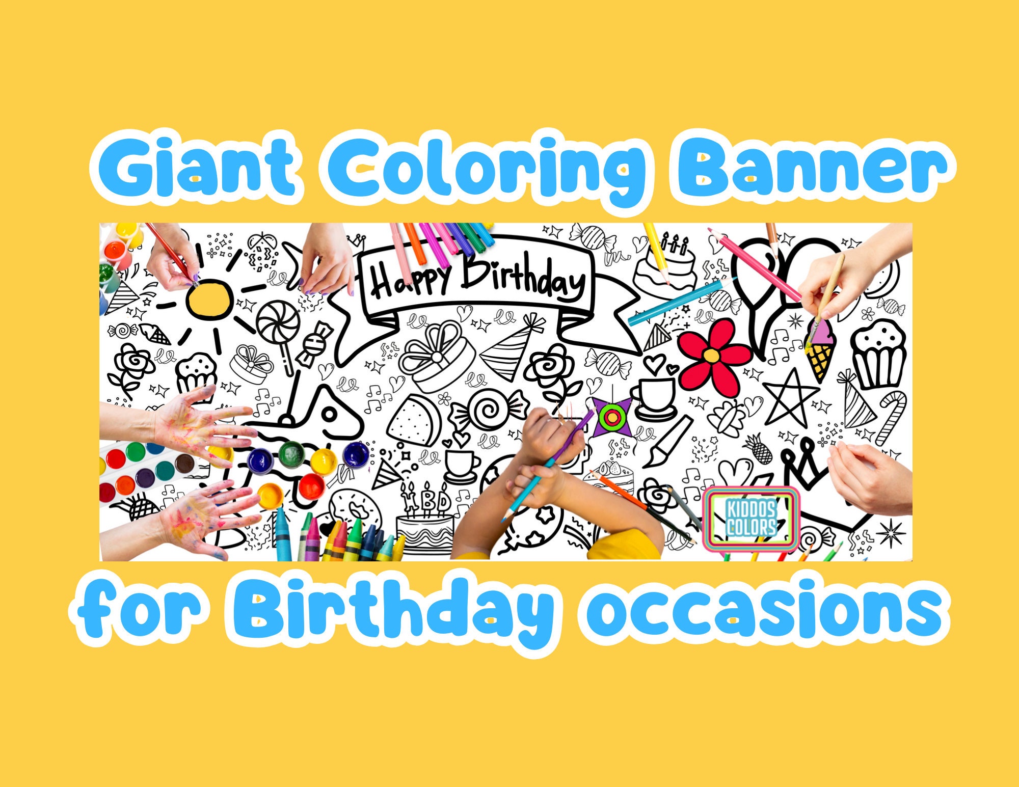 Giant Coloring Banner L Coloring Poster L Kids Coloring Activity L ...