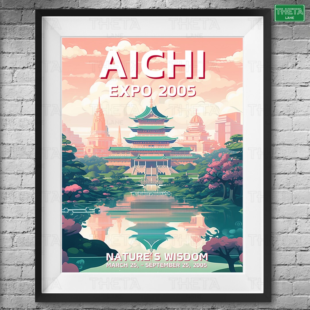 Travel Poster Wall Art Aichi World's Fair Expo 2005 Colorful Retro ...