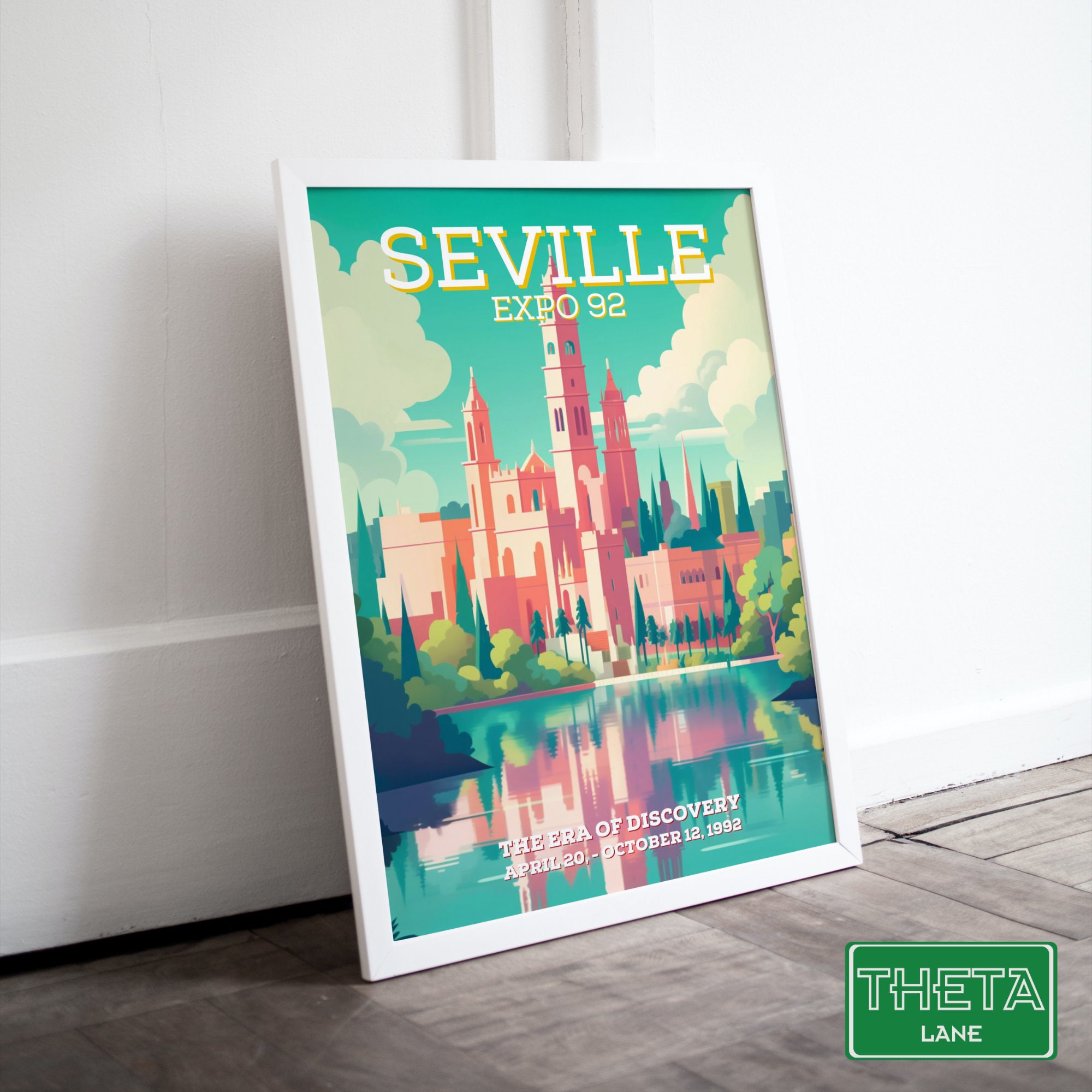 Travel Poster Wall Art Seville World's Fair Expo 1992 Colorful Retro ...