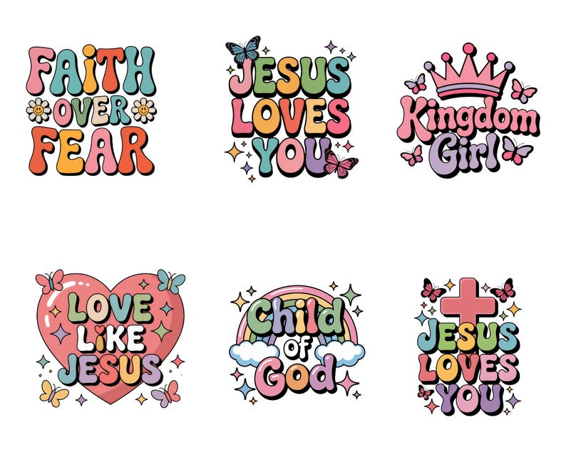 Y2k Christian PNG Bundle| Retro Groovy Colorful Christian Png Shirt ...