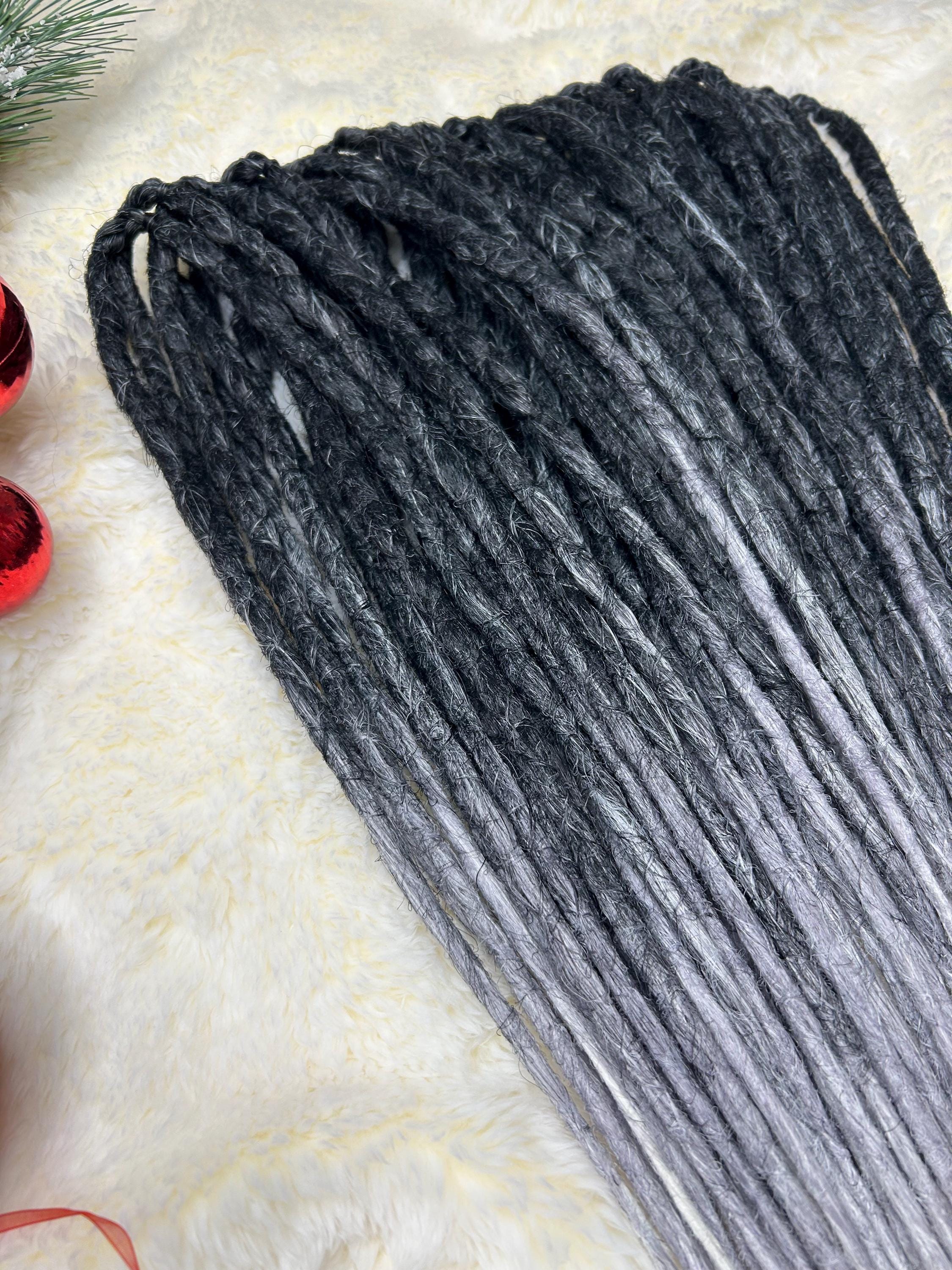 Black to Grey Ombre Dreadlocks | Handmade Synthetic Hair Extensions ...
