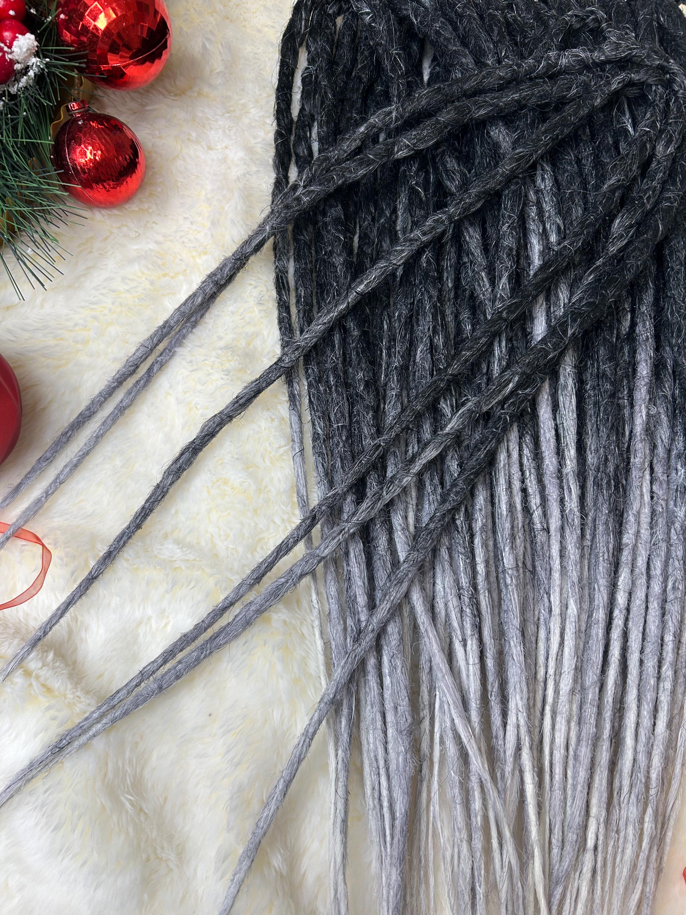 Black to Grey Ombre Dreadlocks | Handmade Synthetic Hair Extensions ...