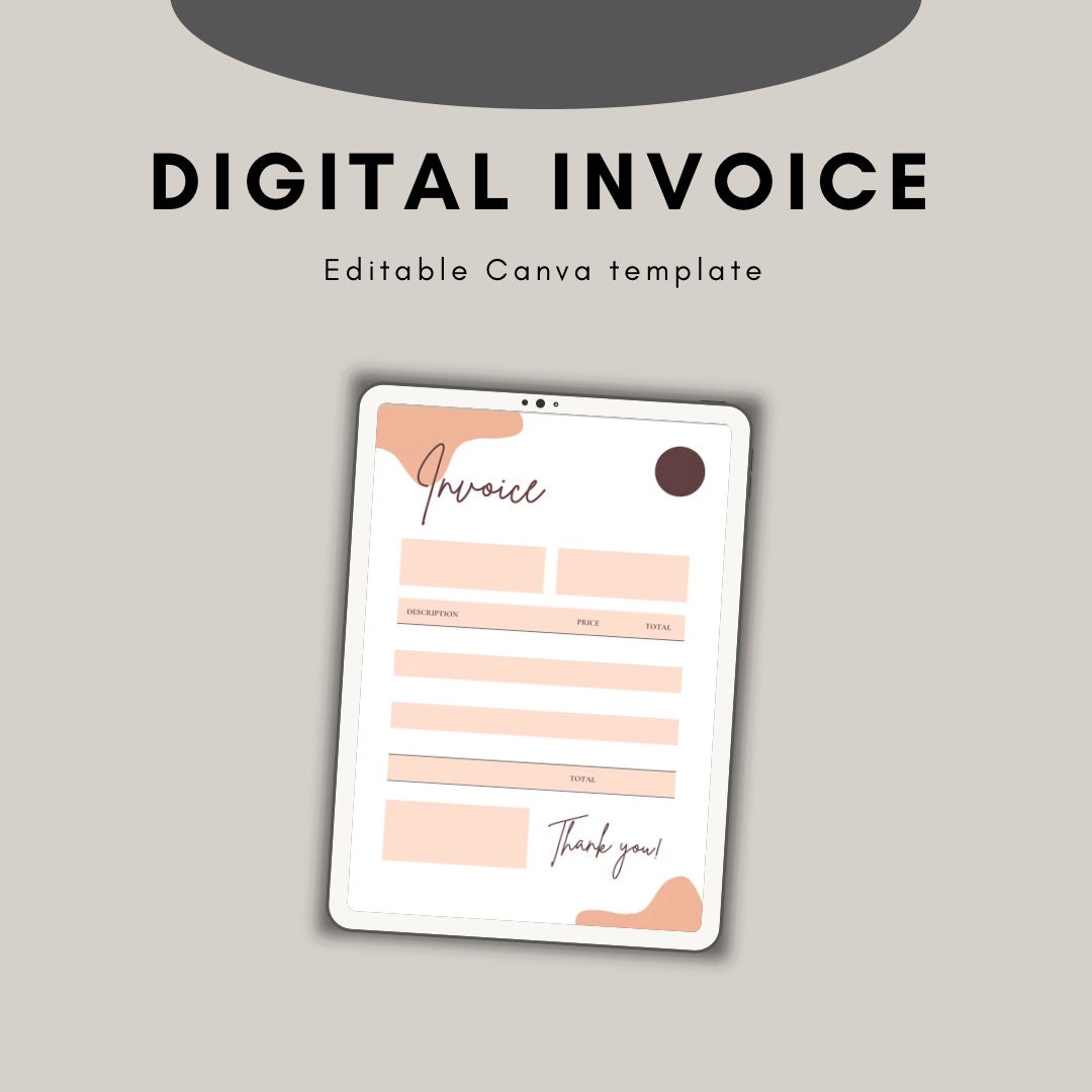 Cute Neutral Business Invoice Template - Etsy