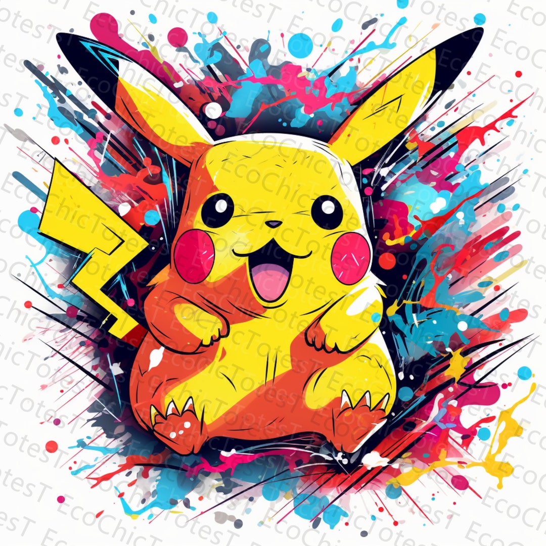 Raichu PNG Splash and Watercolor Digital Design, Cute Raichu PNG ...