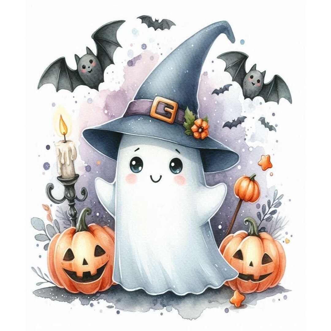 Halloween, Ghost, Pumpkins, Digital File - Etsy