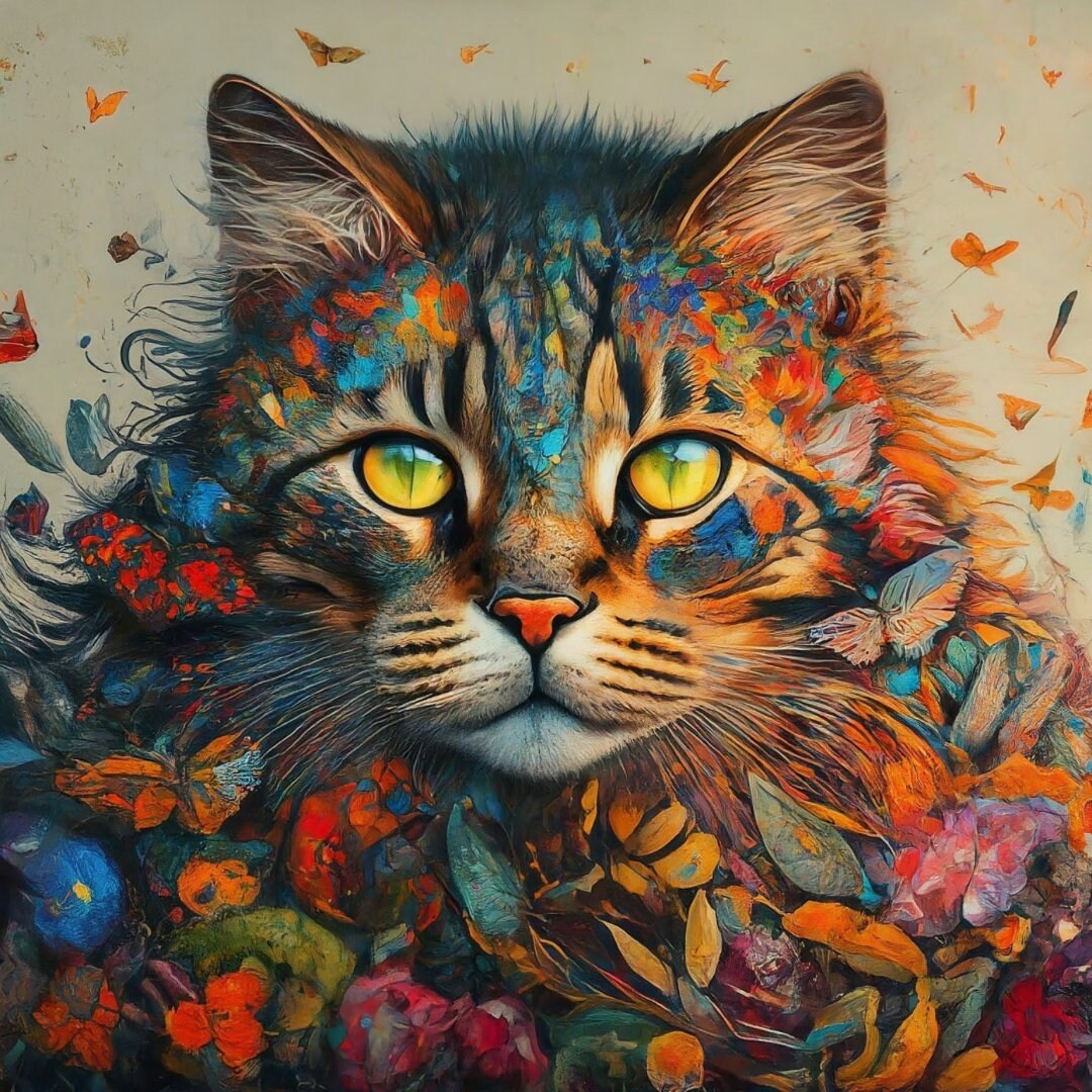 Wallart of Cat and Dog Art 1080 X 1080 Pixel - Etsy