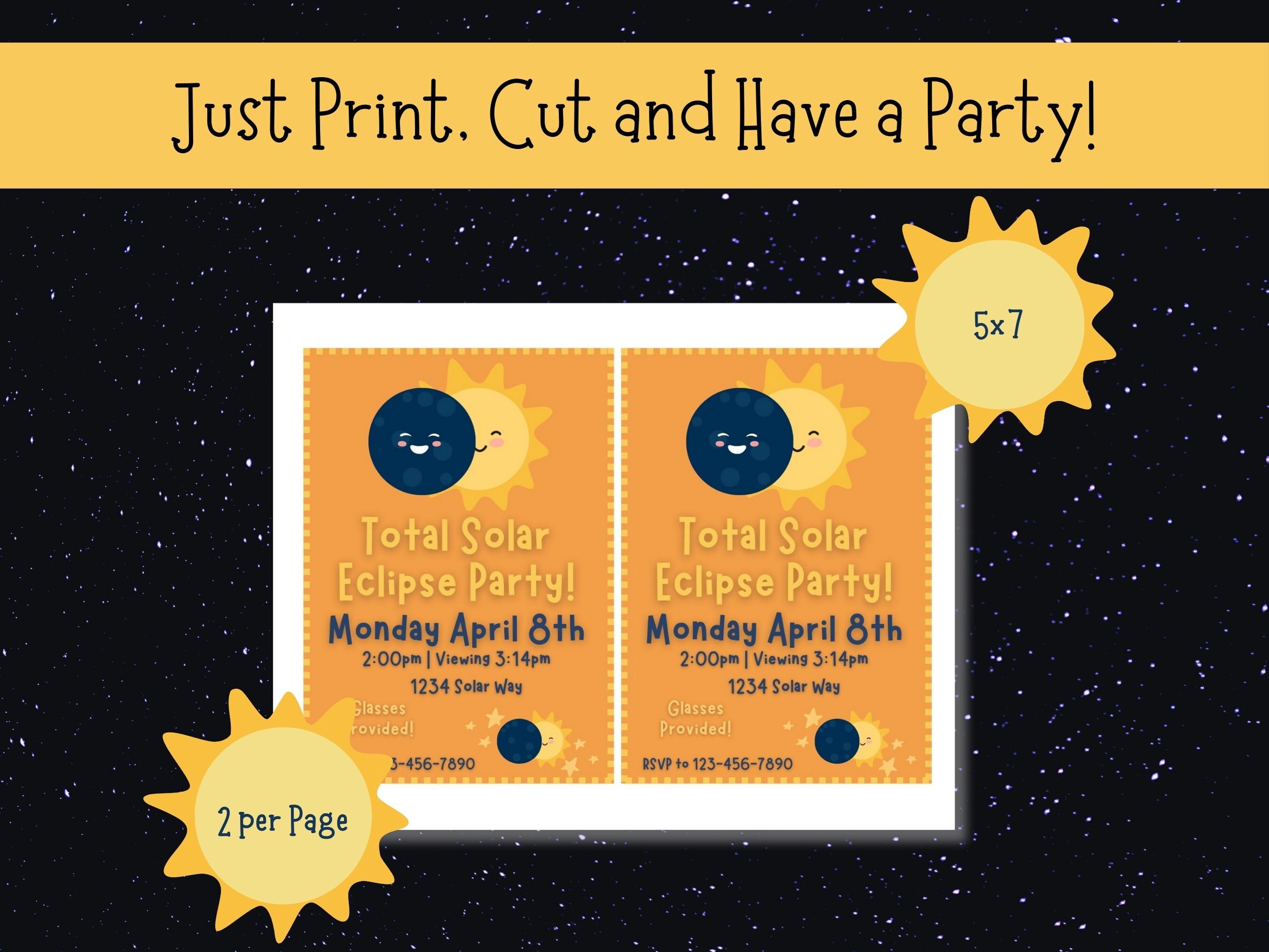 Solar Eclipse Party Invitation, Total Solar Eclipse, Eclipse 2024 ...