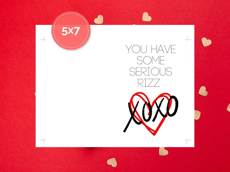 Printable Valentine's Day Card Funny Rizz Slang Gift for Him Gift for ...