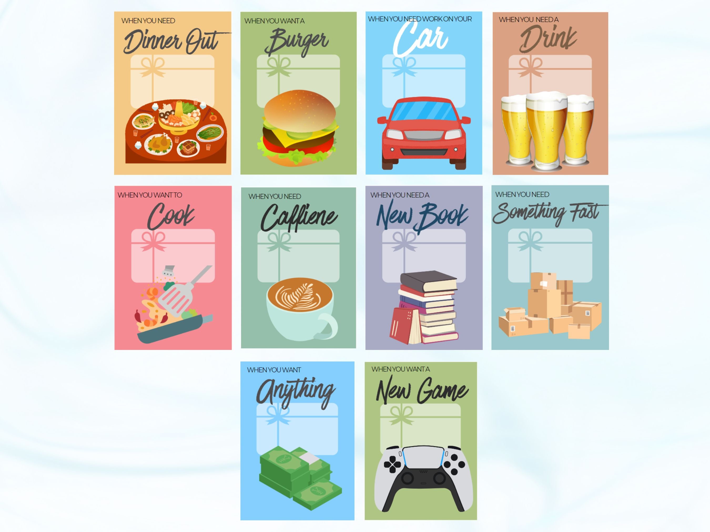 Printable Birthday Gift Card Book, Gift Card Book for Men, Gift Card ...