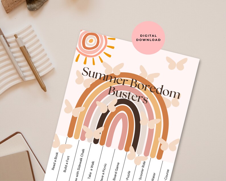 Printable Summer Boredom Buster Tear-off Sheet, Boredom Busters ...