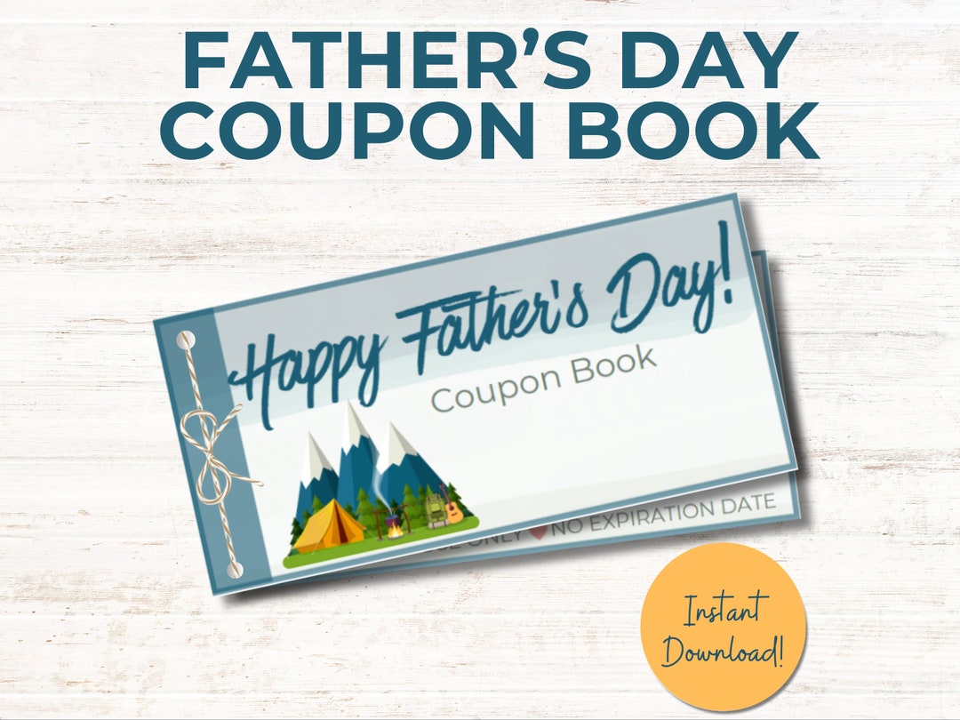 Printable Fathers Day Coupon Book, Printable Coupon Book for Dad ...