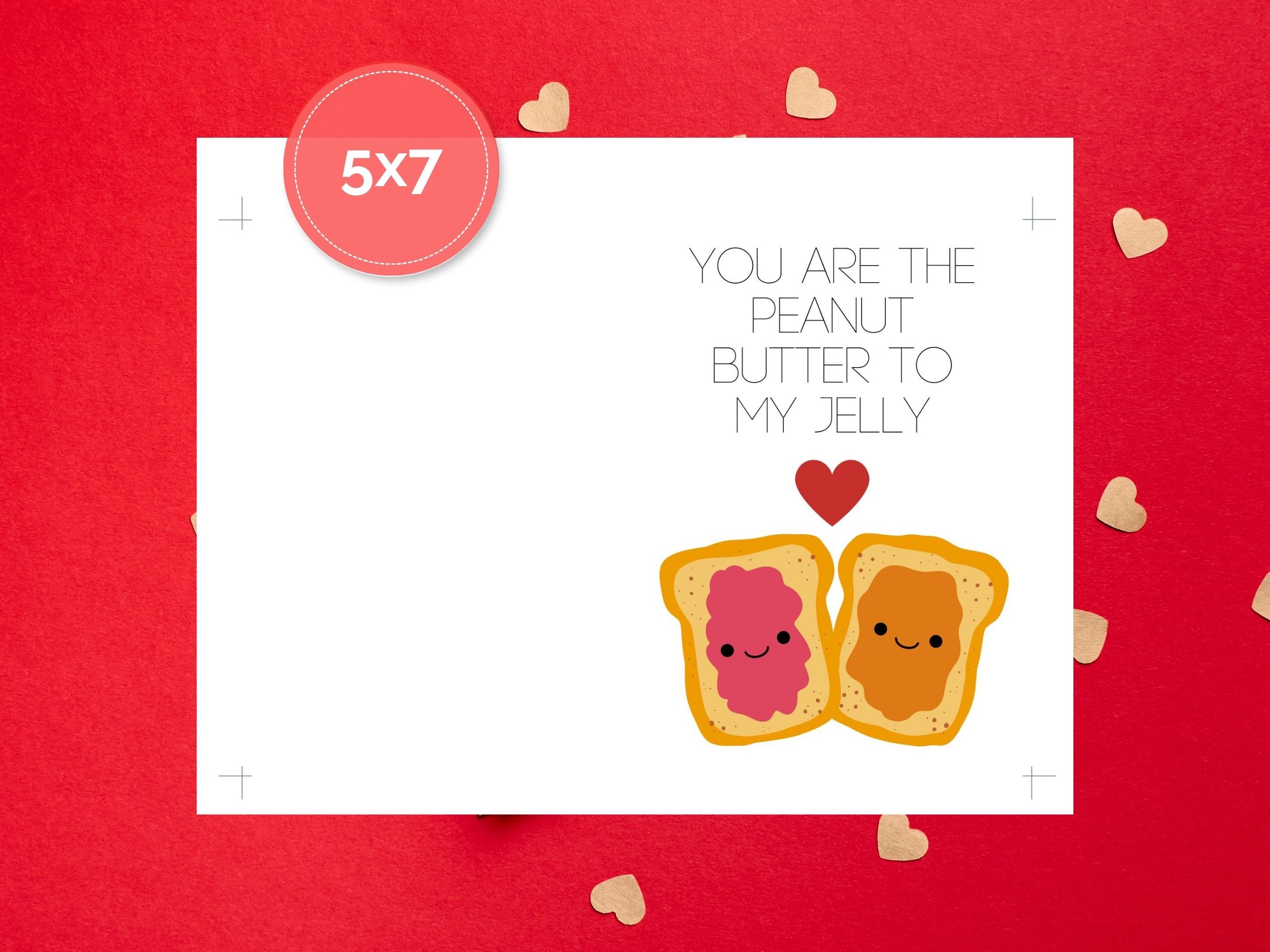 Printable Valentine's Day Card Funny Love Peanut Butter and Jelly Gift ...