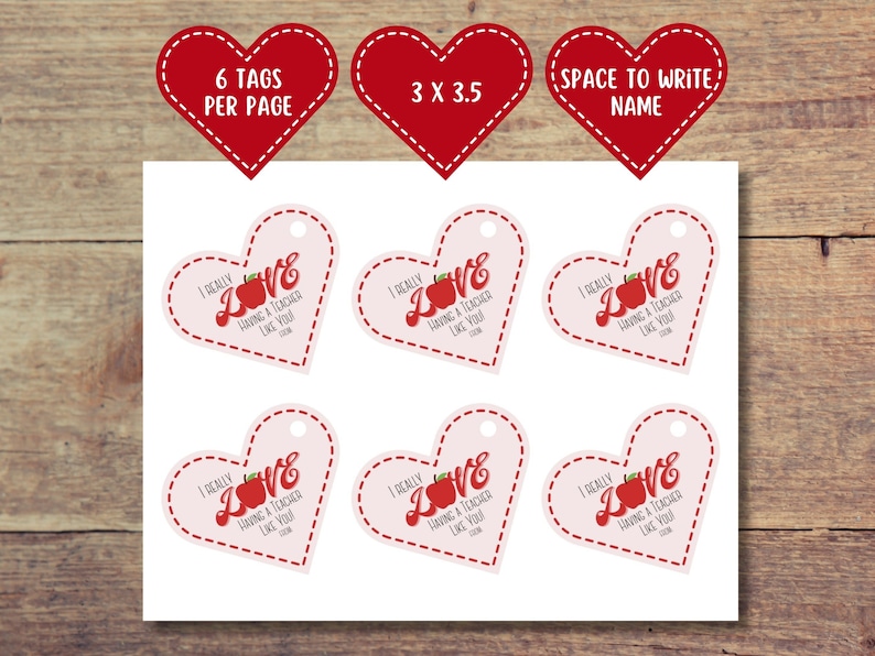 Printable Valentine's Day Teacher Gift Tag I Really Love Having a ...