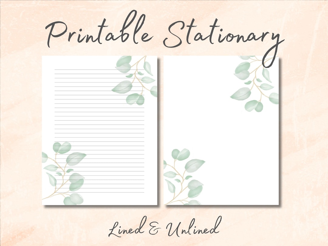 Printable Stationary, Printable Notes, Printable Lined Paper, Digital ...