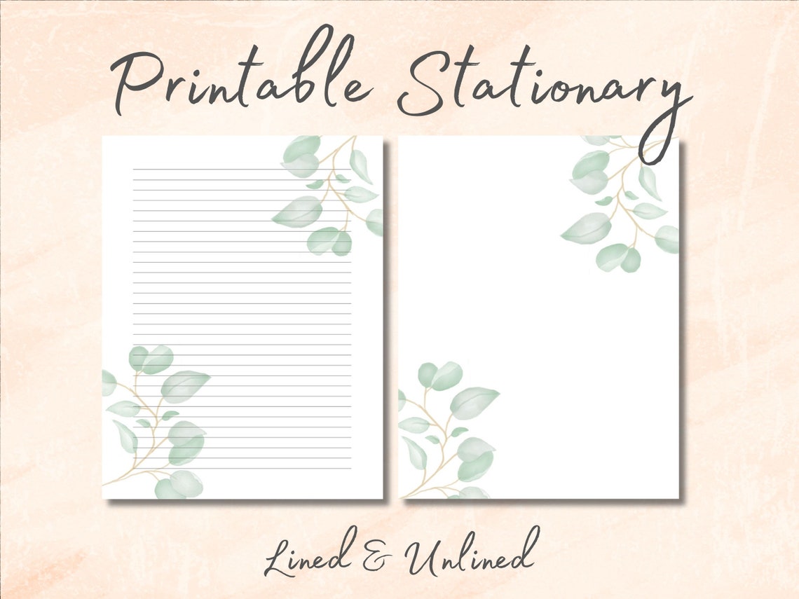 Printable Stationary, Printable Notes, Printable Lined Paper, Digital ...