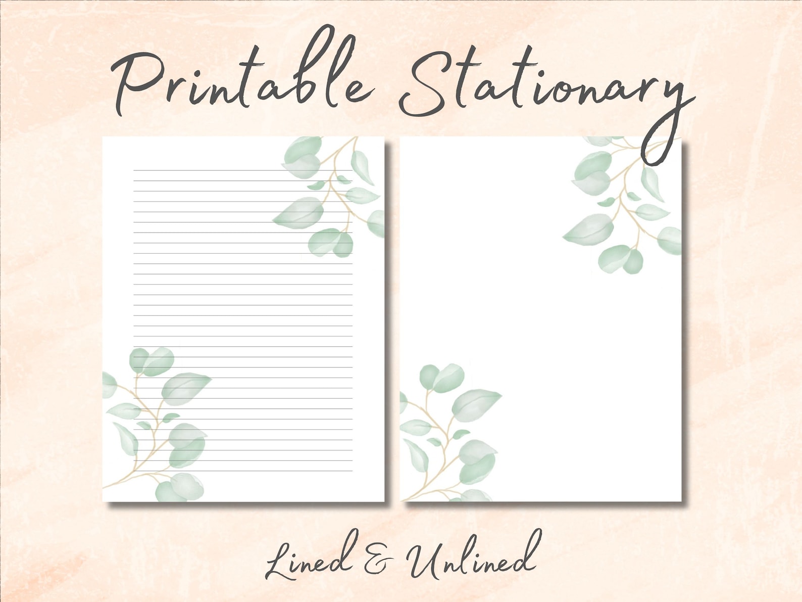 Printable Stationary, Printable Notes, Printable Lined Paper, Digital ...