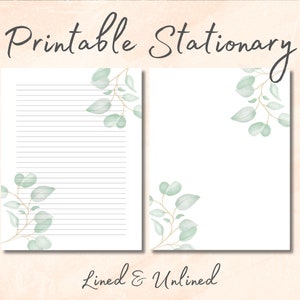 Printable Stationary, Printable Notes, Printable Lined Paper, Digital ...