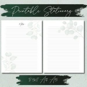 Printable Stationary, Printable Notes, Printable Lined Paper, Digital ...