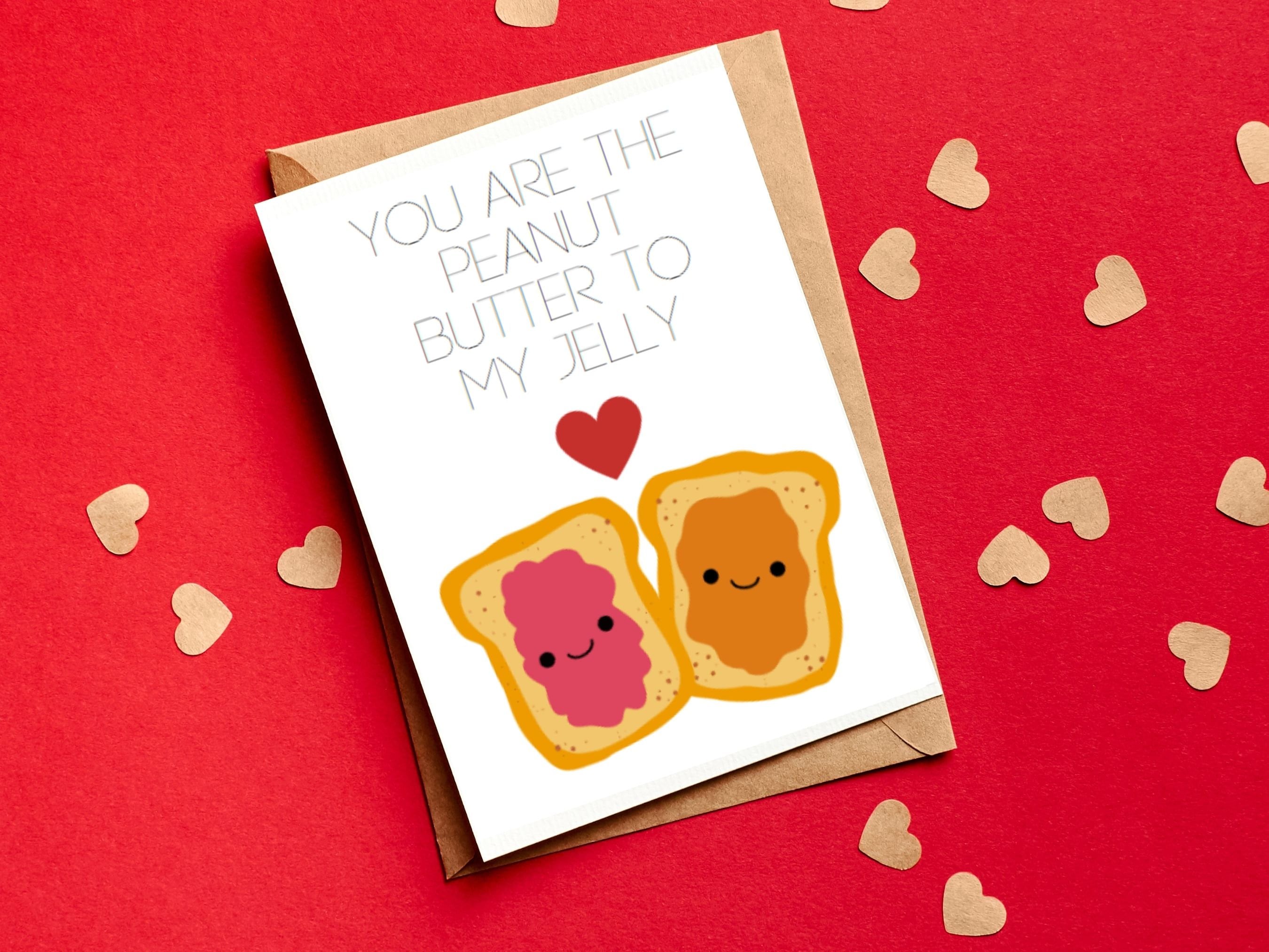 Printable Valentine's Day Card Funny Love Peanut Butter and Jelly Gift ...