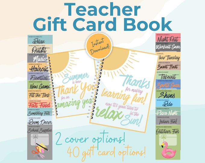 End of the Year Teacher Appreciation Gift Card Holders, Teacher Thank ...