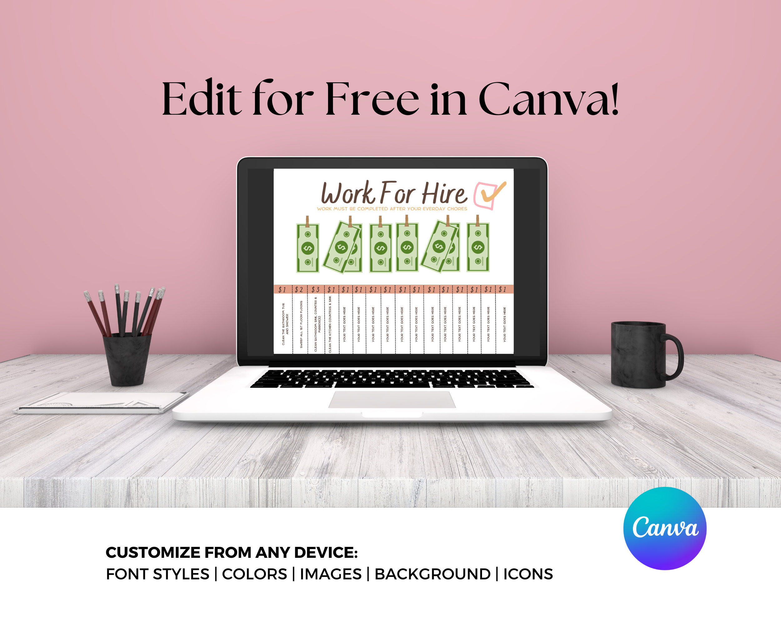 Printable Kids Chore List, Tare off Chore List, Kids Chore Checklist ...