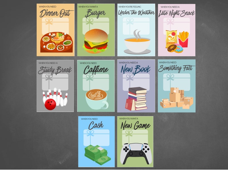 Printable Graduation Gift Card Book, Grad Survival Gift Card Book ...