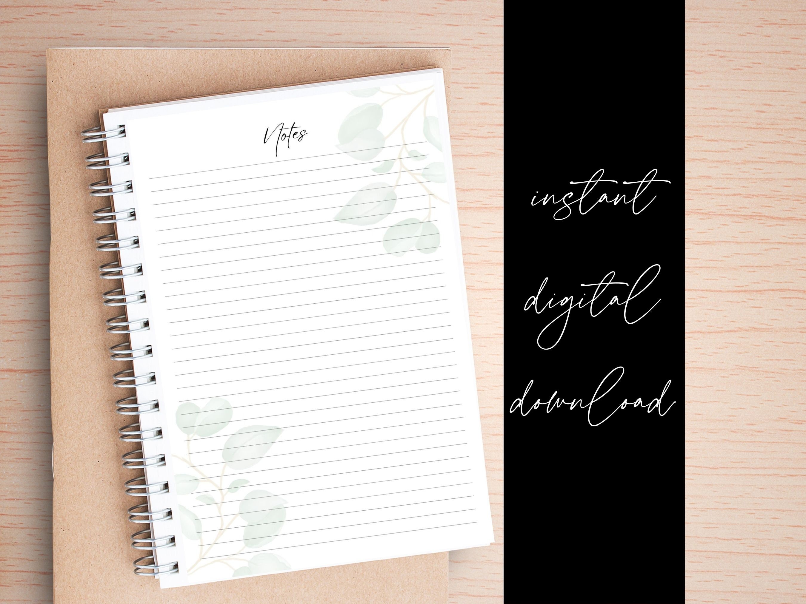Printable Stationary, Printable Notes, Printable Lined Paper, Digital ...
