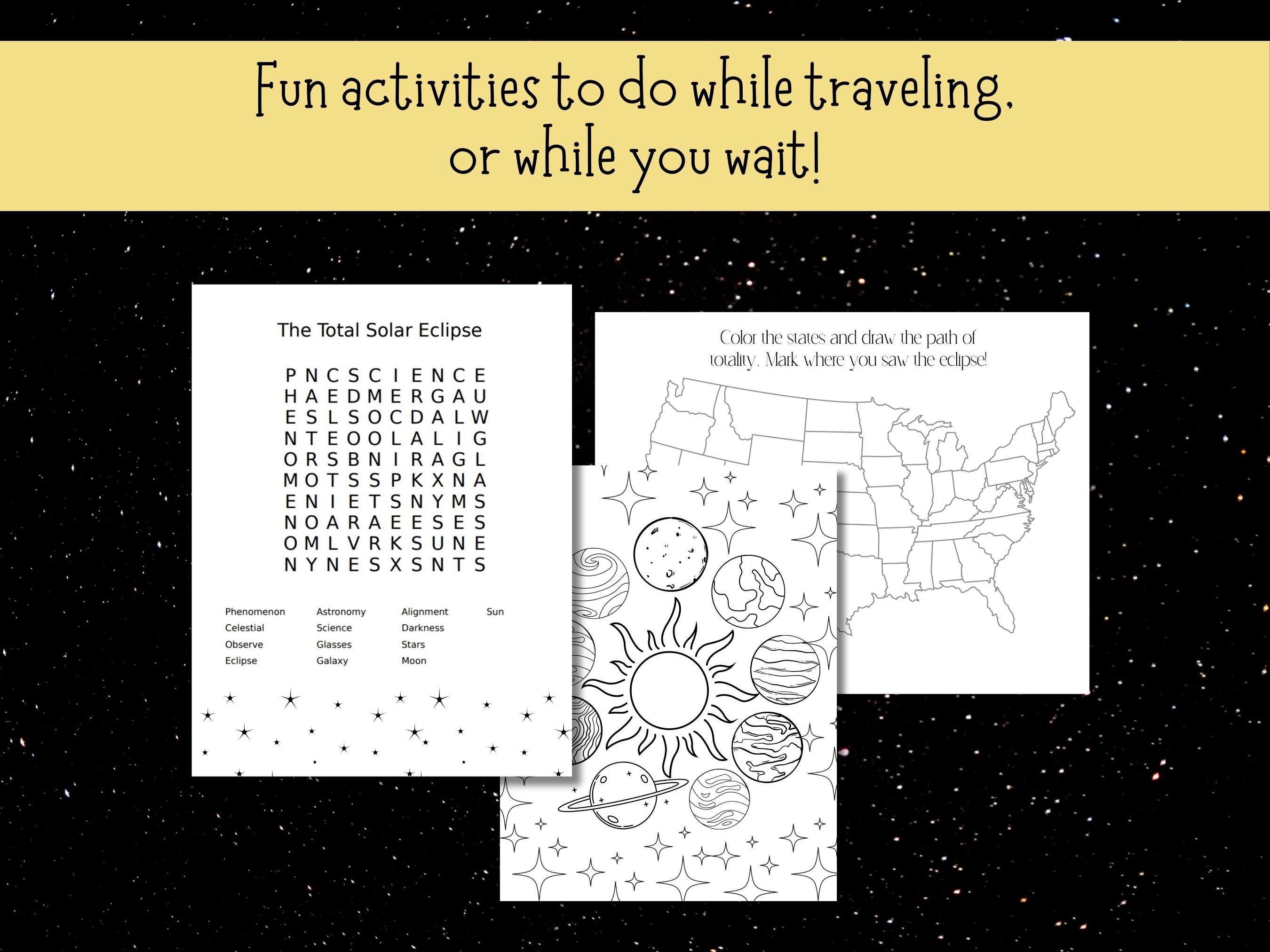 Solar Eclipse Activity Printable, Total Solar Eclipse, Eclipse 2024 ... Solar Eclipse Activity Printable, Total Solar Eclipse, Eclipse 2024 ...