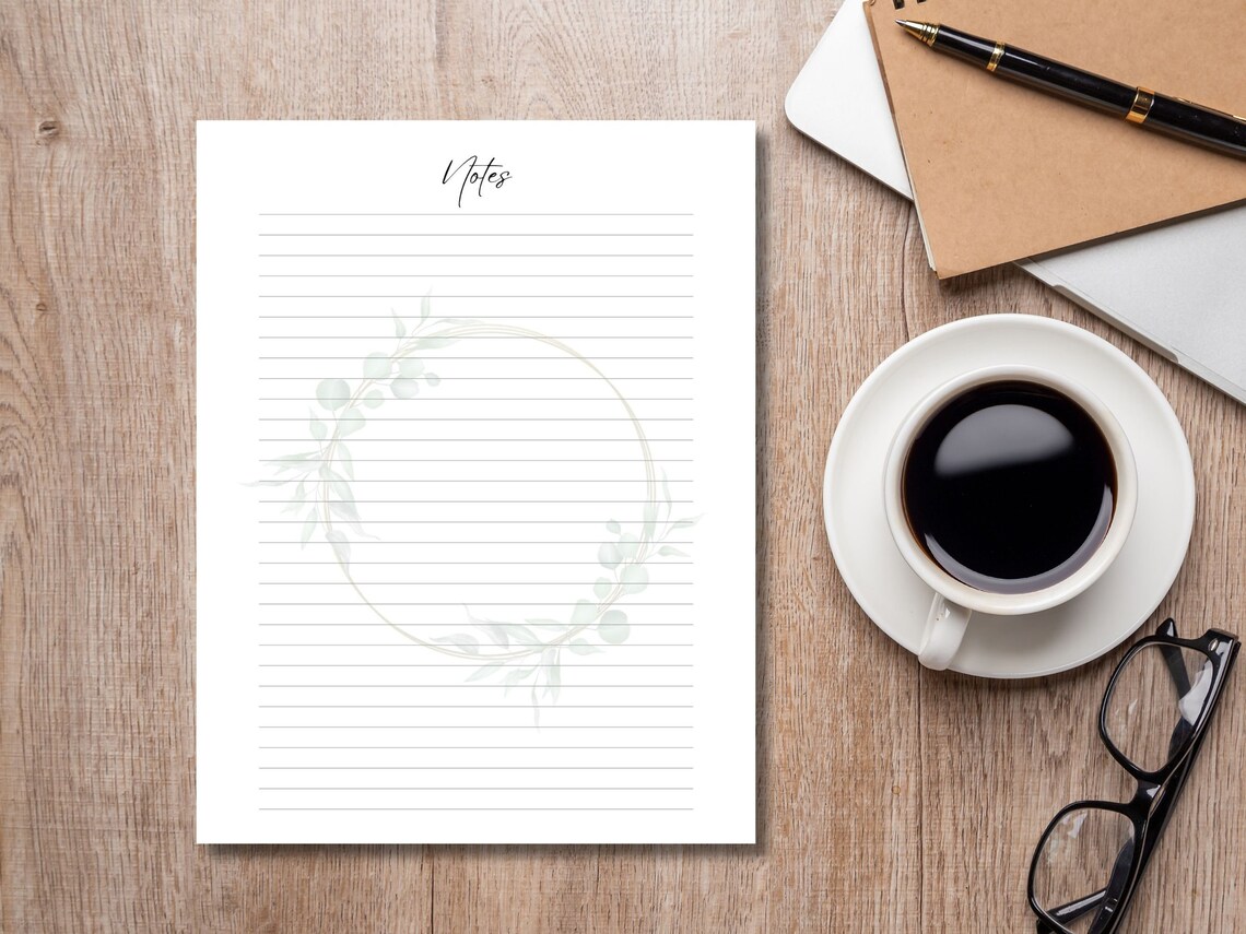 Printable Stationary, Printable Notes, Printable Lined Paper, Digital ...