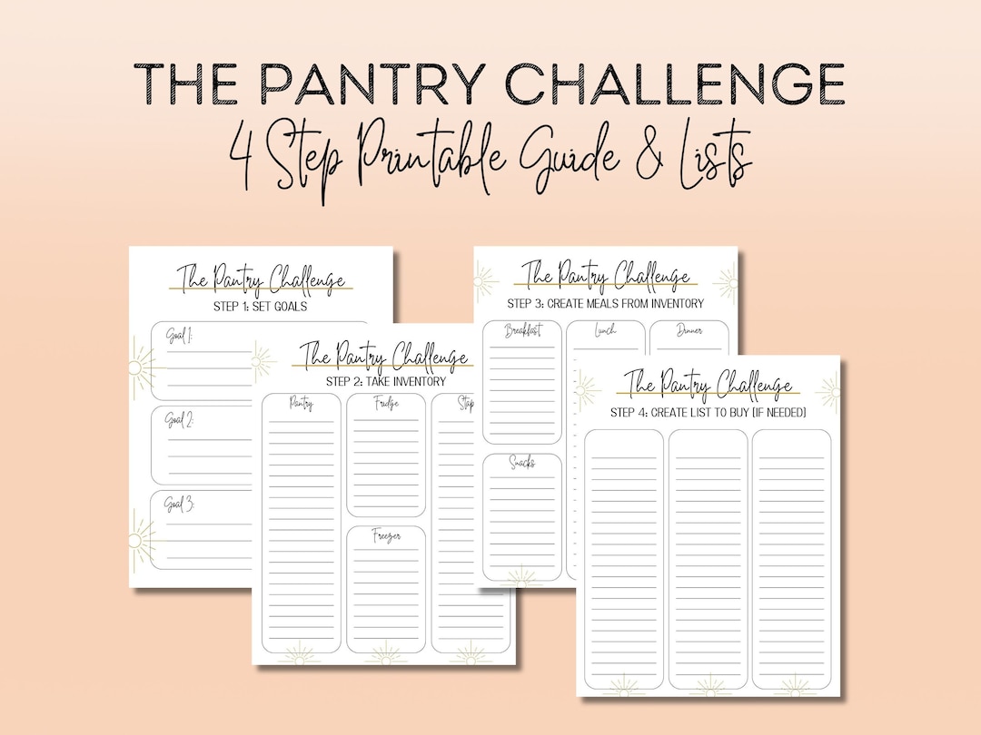 Printable Pantry Challenge, Printable Meal Planner, Printable Kitchen ...
