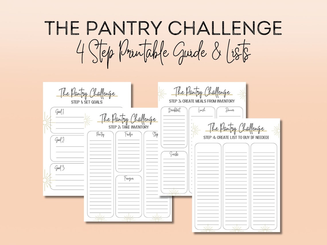 Printable Pantry Challenge, Printable Meal Planner, Printable Kitchen ...