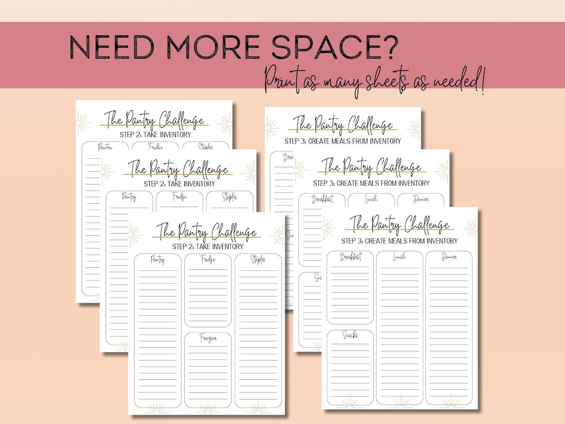 Printable Pantry Challenge, Printable Meal Planner, Printable Kitchen ...