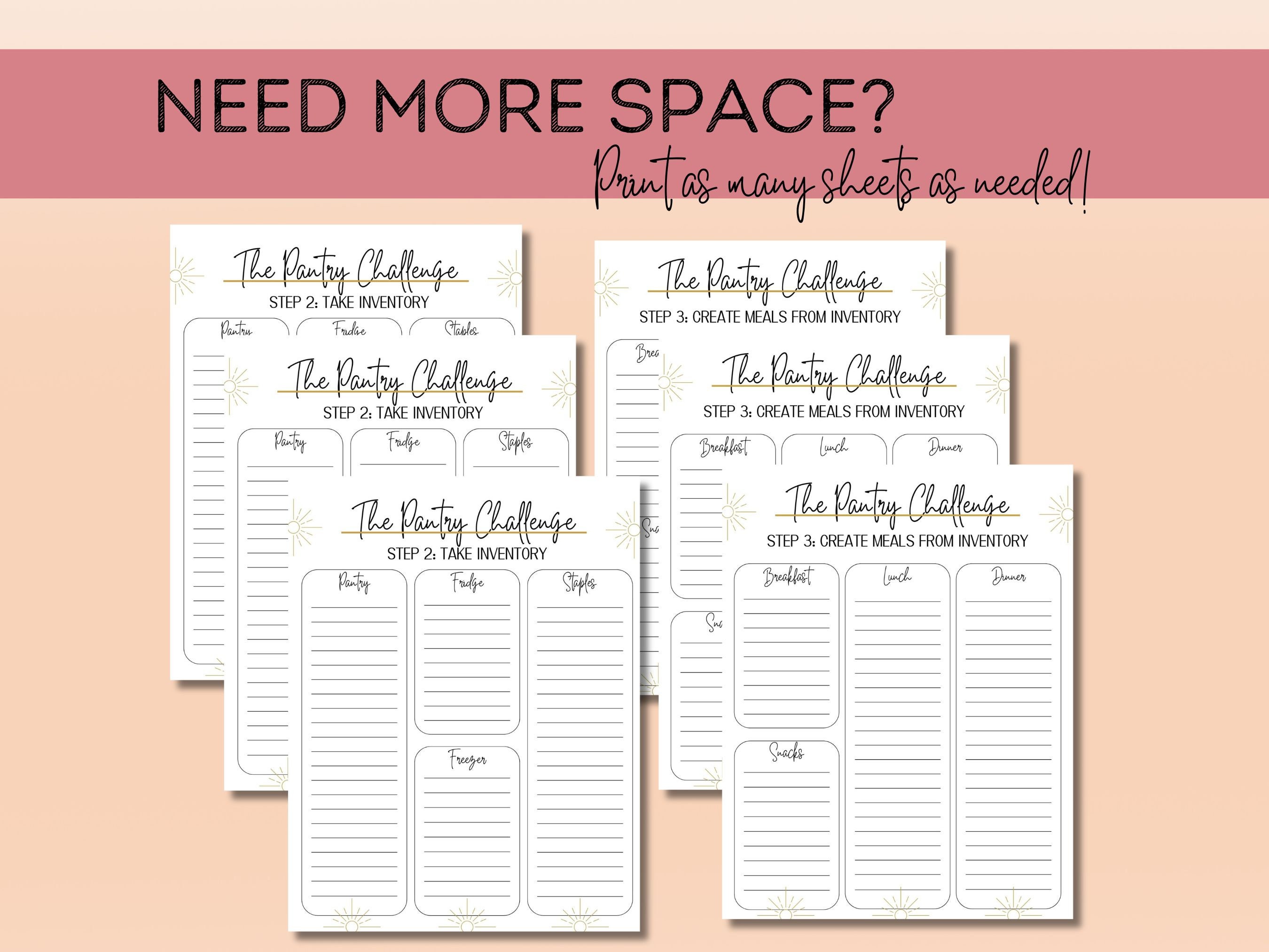 Printable Pantry Challenge, Printable Meal Planner, Printable Kitchen ...