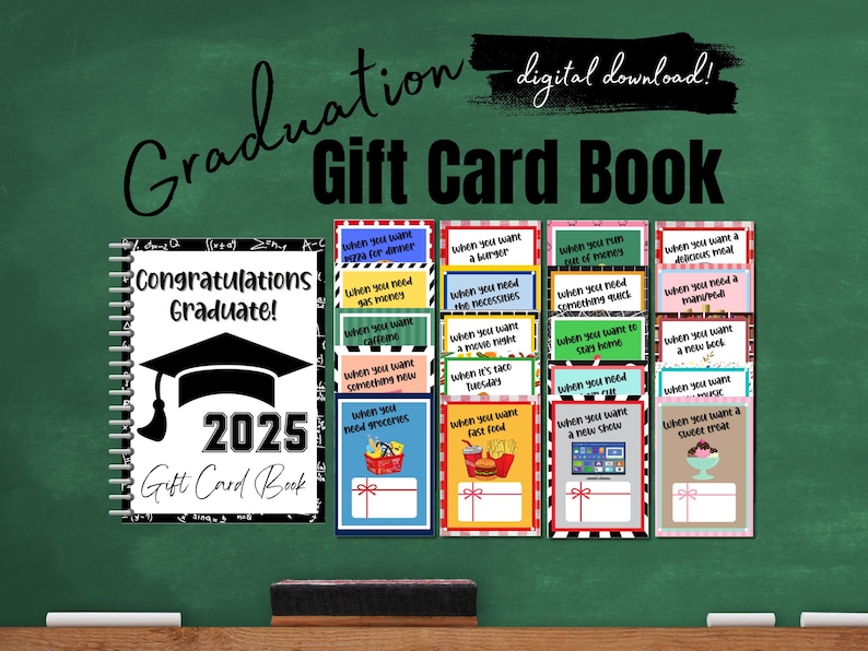 Printable Graduation Gift Card Book, Grad Survival Gift Card Book ...