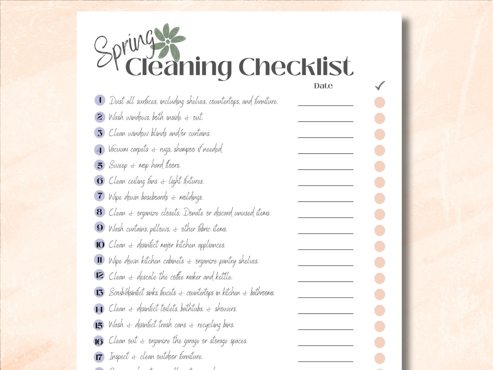 Printable Spring Cleaning Checklist, Cleaning Schedule, Cleaning List ...